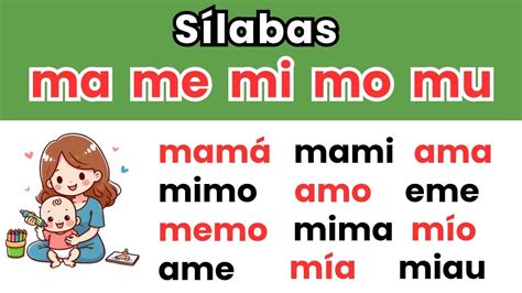 Sílabas Ma Me Mi Mo Mu Para Niños Aprender A Leer Lección 2 La M