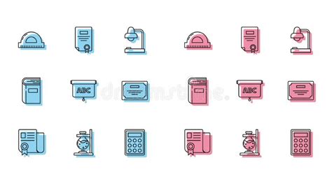 Set Line Certificate Template Glass Test Tube Flask On Fire Protractor Grid For Measuring