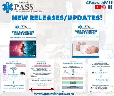 New ACLS PALS Algorithm Cheat Sheets