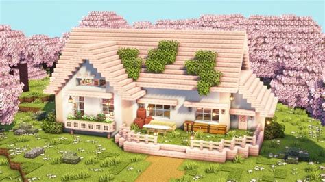 Minecraft How To Build A Cute Cherry Blossom House Tutorial