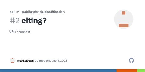 Citing Issue Obi Ml Public Ehr Deidentification GitHub