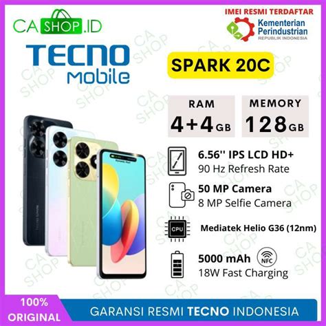 Jual Tecno Spark C GB GB NFC New Garansi Resmi By Infinix Di Seller CASHOP ID