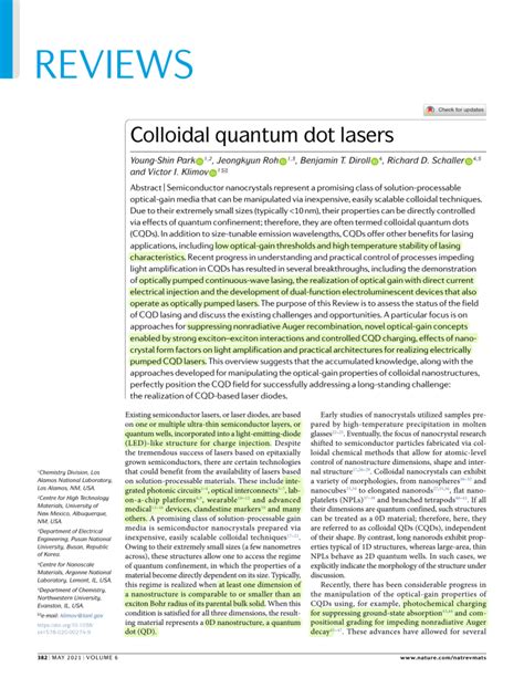 Colloidal Quantum Dot Lasers A Review