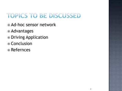 Advantages Of Ad Hoc Sensor Network Driving Application Ppt