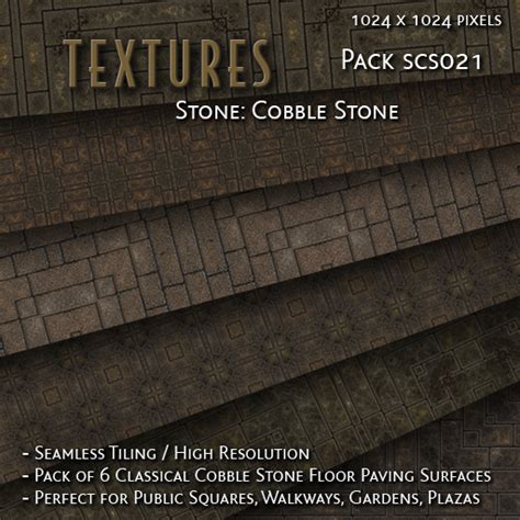 Second Life Marketplace Scs021 6 1024px Dark Classical Cobble Stone