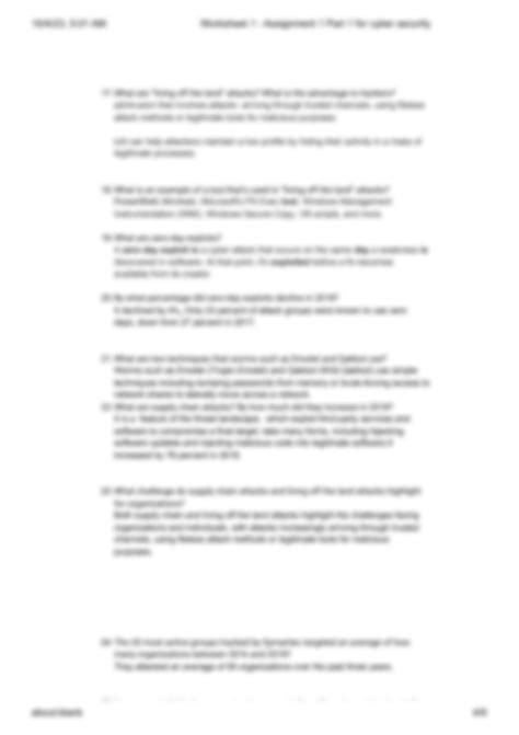 SOLUTION Worksheet 1 Assignment 1 Part 1 For Cyber Security Studypool