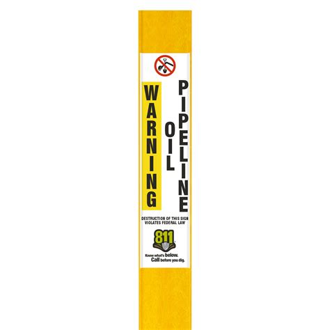 Warning Oil Pipeline Flat Marker Pipemarker