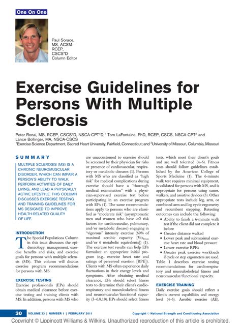 Pdf Exercise Guidelines For Persons With Multiple Sclerosis