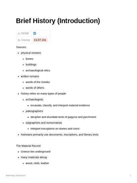 Brief History Introduction Pdf