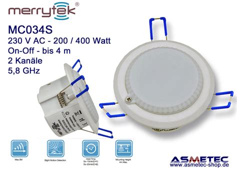 Merrytek Mc034s Microwave Motion Sensor Asmetec Led Technology