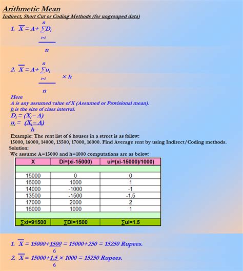 arithmetic mean coding method for ungrouped data