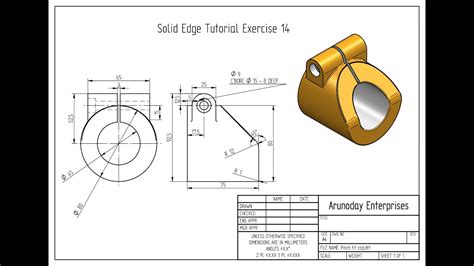 Solid Edge Tutorial Exercise 14 Youtube