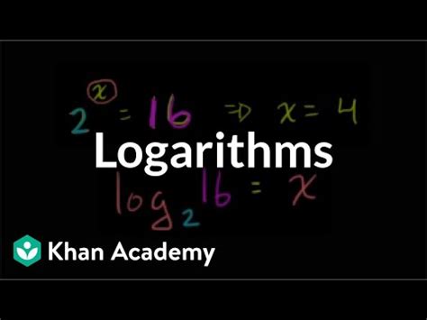 Intro To Logarithms Video Khan Academy