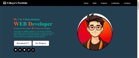 Html Css Javascript Portfolio Host Udhaya Kumar