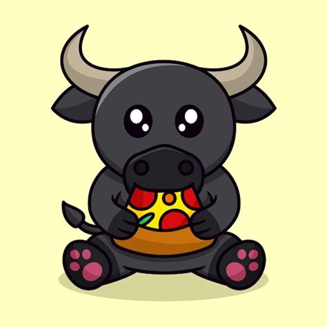 Premium Vector Vector Illustration Of Cute Buffalo And Chibi Animals
