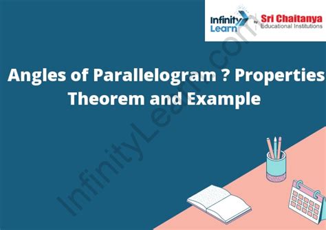 angles of parallelogram properties theorem and example