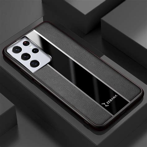 Samsung Galaxy S23 Ultra Kılıf Siyah Zebana Premium Deri Kılıf