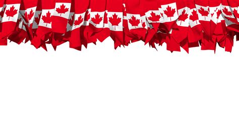 Canada Flag Different Shapes Of Cloth Stripe Hanging From Top