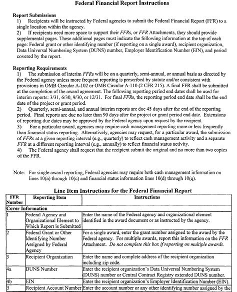Federal Register Financial Reporting For Grants And Cooperative