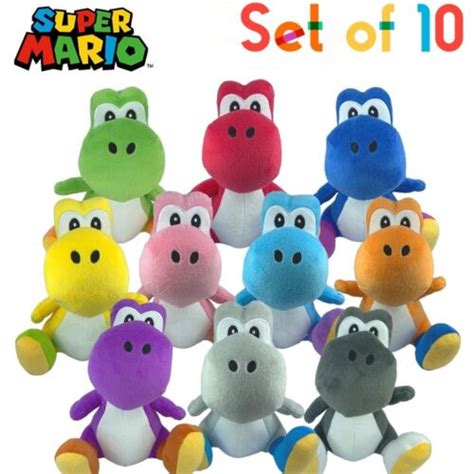 10 Colors Yoshi Plush Doll All Star Collection Stuffed Toy Set Of 10