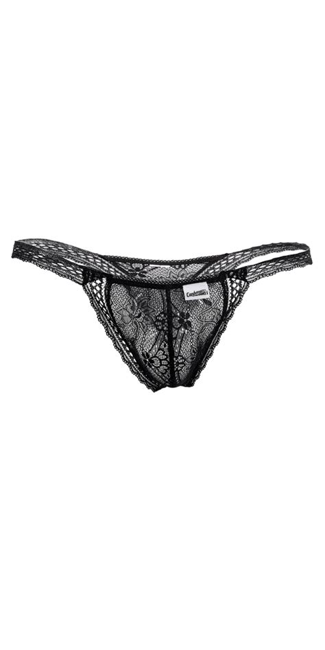 Candyman 99420 Double Lace Thongs Black