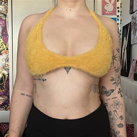 Frankies Bikinis Fuzzy Bra Top Tagged Size Depop