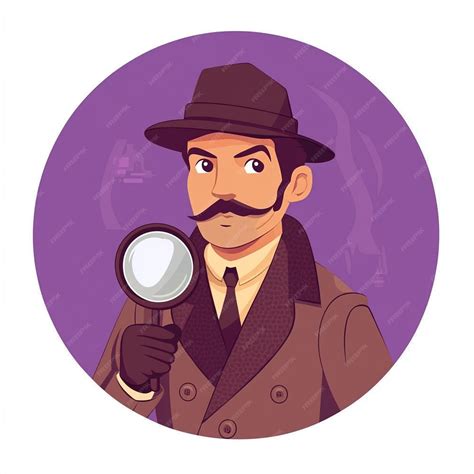 Detective With Magnifying Glass Vector Premium Ai Generated Vector