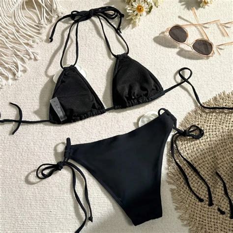 Swimwear Thong Bikini 2024 Women Lace Up Swimsuits Brazilian Bikinis S