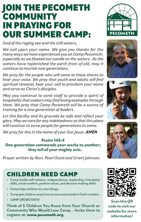 Join The Pecometh Community In Praying For Our Summer Camp Epworth Umc