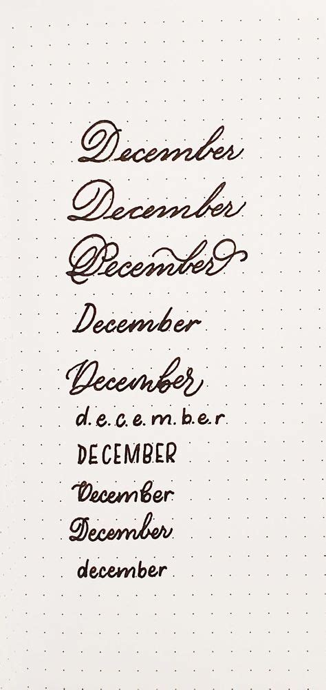 December Cursive Writing