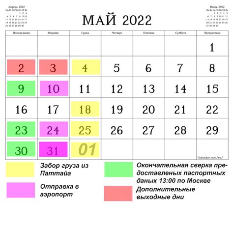 План работы на май 2022