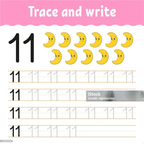 숫자를 알아봅니다 추적 및 쓰기 필기 연습 아이들을위한 학습 번호 워크시트를 개발하는 교육 색상 활동 페이지입니다 귀여운 만화 스타일의 고립 된 벡터 일러스트레이션 0명에