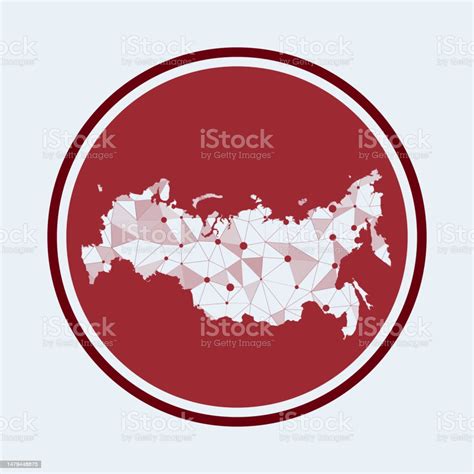 러시아 아이콘입니다 국가의 트렌디 한 기술 로고 기하학적 메쉬 라운드 디자인 기술 인터넷 네트워크 통신 개념 벡터 그림입니다 0명에 대한 스톡 벡터 아트 및 기타 이미지