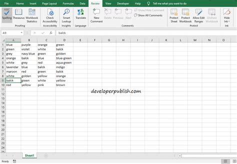 How To Use Spell Check In Microsoft Excel Developer Publish