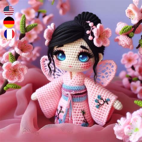 Sakura The Blossom Fairy Crochet Pattern Elegant Amigurumi Doll In