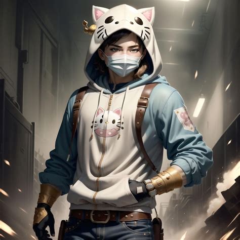 Premium Ai Image Man Wearing Cat Themed Clothes