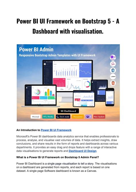 Power Bi Ui Framework On Bootstrap 5 A Dashboard With Visualisation