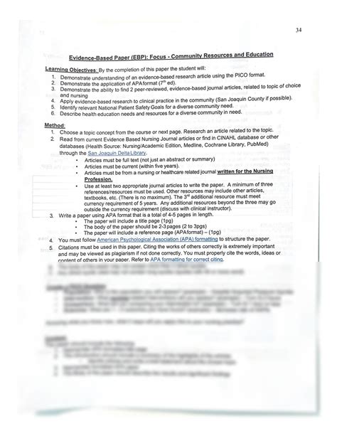 Solution Evidence Based Paper Ebp Focus Community Resources And