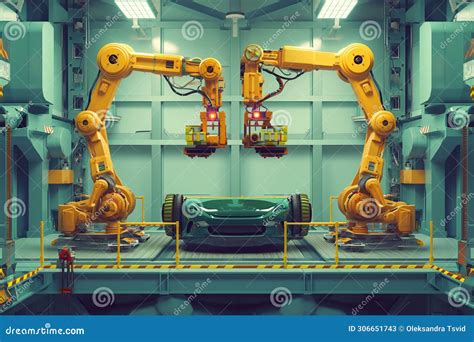 Automatic Construction Automobile Assembly Line Production Car Factory Automated Robot Arm