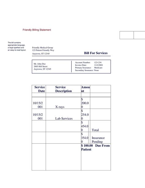 Free Printable Billing Statement Templates Excel Word Pdf