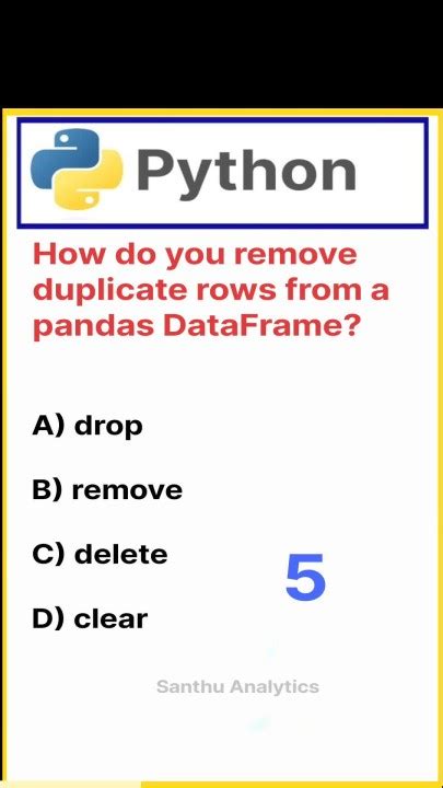 Santhosh Krishnan On Linkedin How Do You Remove Duplicate Rows From A Pandas Dataframe