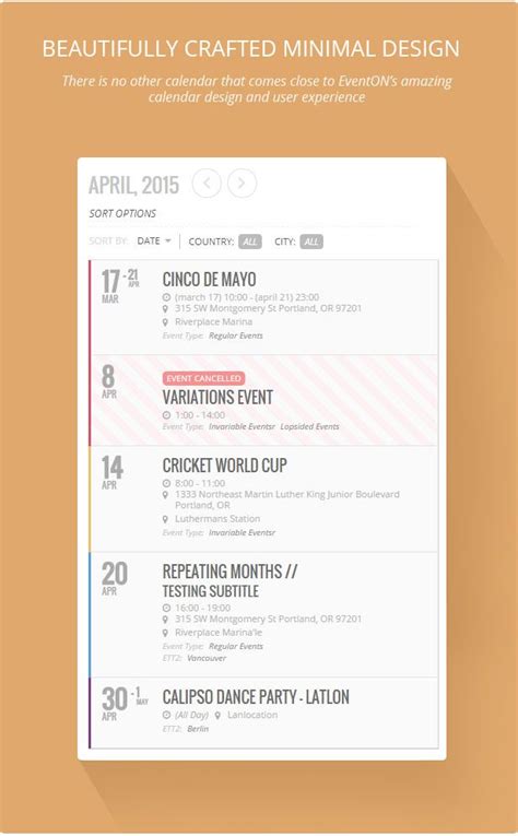 Eventon Wordpress Event Calendar Plugin App Design Web App Design Schedule Design Layout