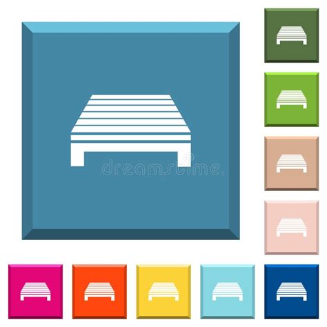 Single Pallet White Icons On Edged Square Buttons Stock Vector
