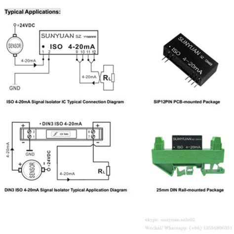 China Pcb Mounted 2 Wire 4 20ma Passive Current Loop Analog Signal Isolator Converter Module Ic