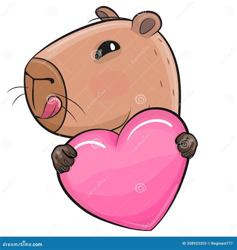 Cartoon Capybara Cute Capybaras Funny Semi Aquatic Wild Animals