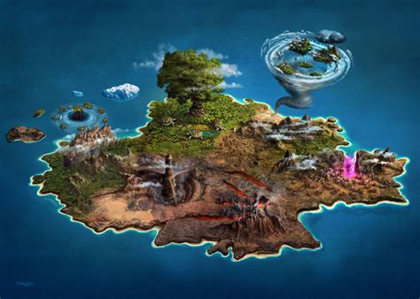 The Map Of Elementara Poster By Ferdinand Ladera Displate