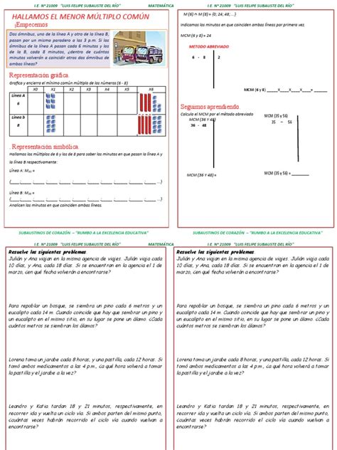 Ficha Problemas Con Mcm Pdf