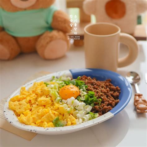 다진 소고기 간장볶음 탄단지식단 비빔밥 재료 다짐육 요리 만들기 삼색 소보로 덮밥 네이버 블로그