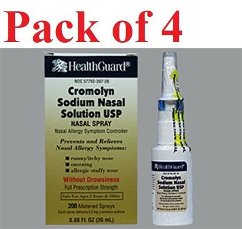 Healthguard Cromolyn Sodium Nasal Solution Spray 52 Mg 26 Ml Bulk Pack Of 4