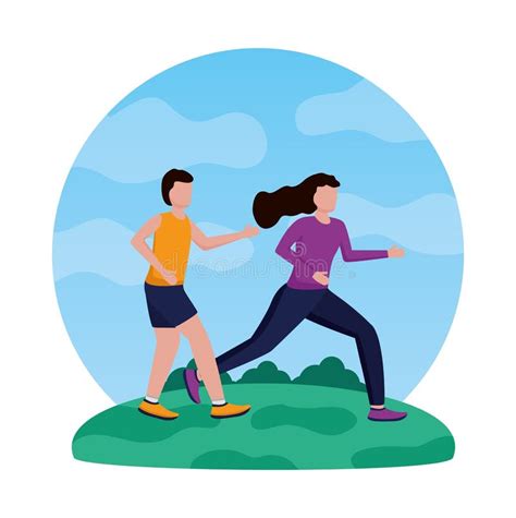 People Running Activity Stock Illustration Illustration Of Training